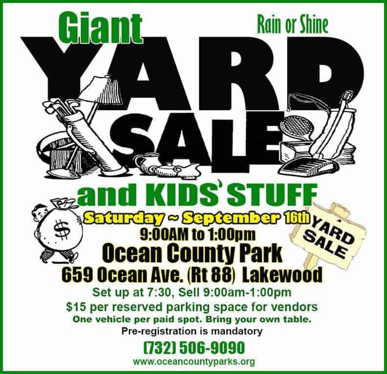 Giant Yard Sale & Kids’ Stuff Coming To Ocean County Park