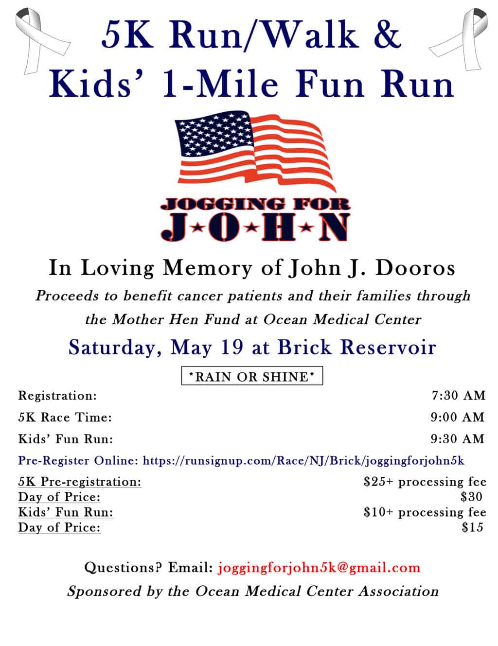Jogging For John 5K Will Raise Money For Cancer Patients