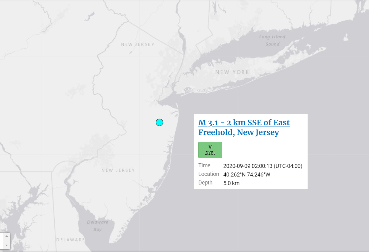 USGS Reports 3.1 Magnitude Earthquake in New Jersey - Jersey Shore Online